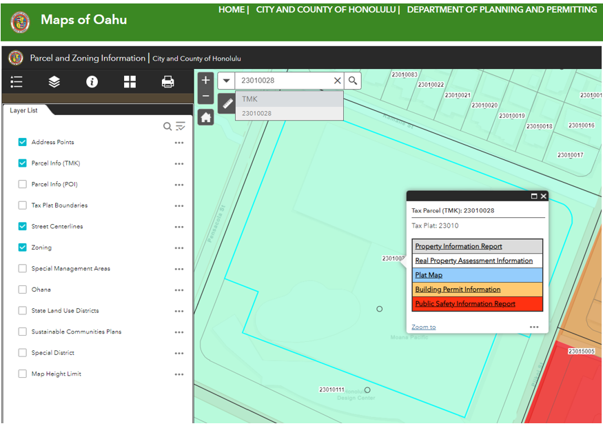 Multiple Property Addresses - Verify on Honolulu County Website ...