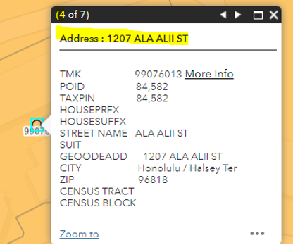 Multiple Property Addresses - Verify on Honolulu County Website ...