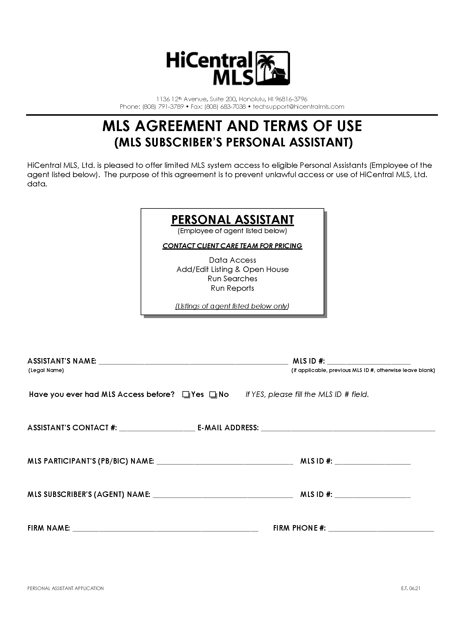 MLS Personal Assistant Application – HiCentral MLS Knowledge Base